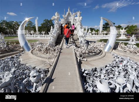 Entrance To The Wat Rong Khun White Temple Chiang Rai Northern