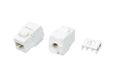Вставка Hyperline KJ8-8P8C-C6A-180-TLS-WH Keystone Jack RJ-45 8P8C ...
