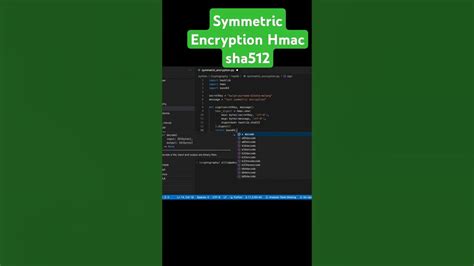 symmetric encryption hmac sha512 python backend coding tutorial