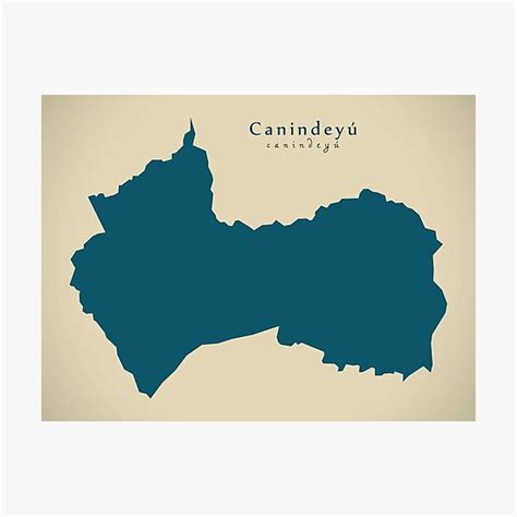Lámina fotográfica Mapa moderno Mapa de la región de Canindeyú