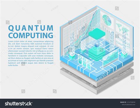 Quantum Computing Isometric Vector Illustration D Stock Vector Royalty Free