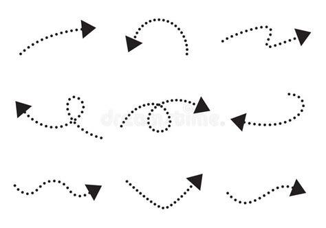 Arrow Icons Symbol Set Set Of Arrow Dot Style Stock Vector Illustration Of Outline Arrows