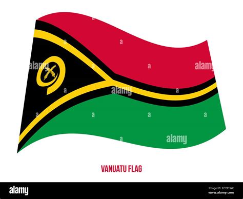 Vanuatu Flag Waving Vector Illustration On White Background Vanuatu