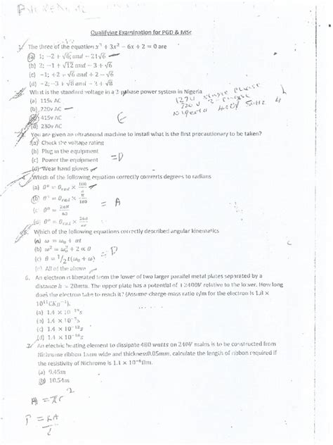 Biomedical Engineer Past Questions Pdf