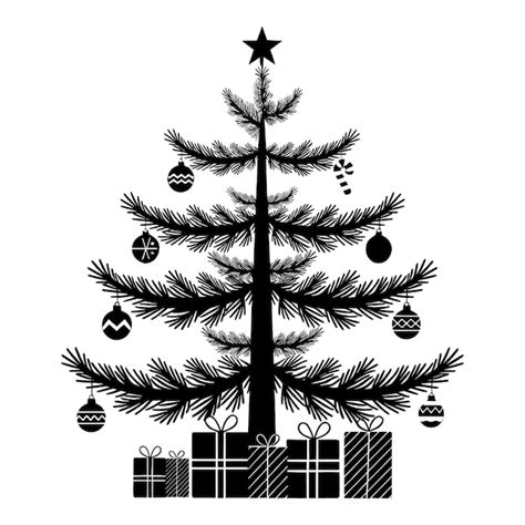 장식 된 크리스마스 트리 터 검은색과 색 프리미엄 Ai 생성 벡터