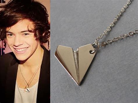 Silver Paper Airplane Necklace Harry Styles Pendant One