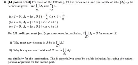 solved for both of the following let the index set i and