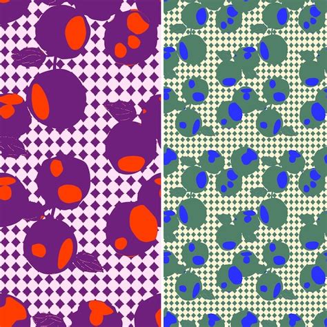 Premium Psd A Set Of Purple And Green Polka Dot Fabric With Purple