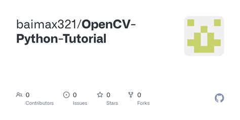 Github Baimax Opencv Python Tutorial