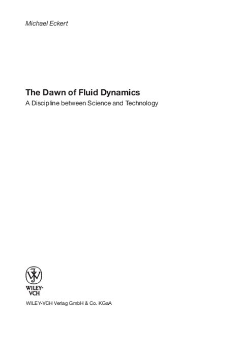 Pdf The Dawn Of Fluid Dynamics A Discipline Between Science And Technology