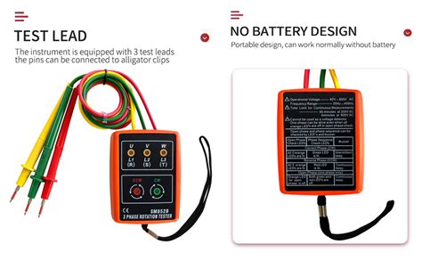 3 Phase Sequence Tester Phase Rotation Meter Checker 20Hz 400Hz Phase