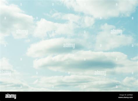 Blue Sky And White Clouds Obscured The Sun Soft Focus Sky Stock Photo