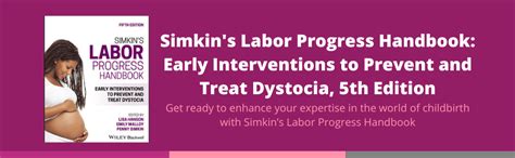 Simkins Labor Progress Handbook Early Interventions To Prevent And