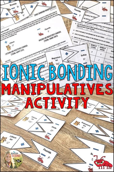 Ionic Bonding Manipulatives Puzzle Activity Middle School Chemistry