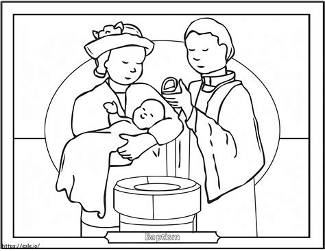 Baptism To Color Coloring Page