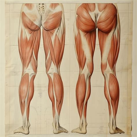 Illustration Anatomique Détaillée Des Muscles Des Jambes Humaines Carte