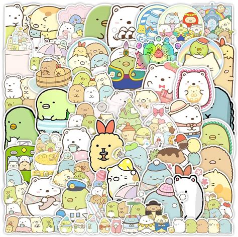 50 Pcs Kawaii Anime Sumikkogurashi Stickers Vinyl Waterproof Aesthetic