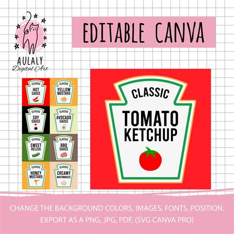 Condiment Editable Tomato Sauce And Mustard Best Friend Shirts Group Condiment Shirts Svg