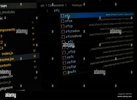 Code Editor Using React Library Stock Photo Alamy