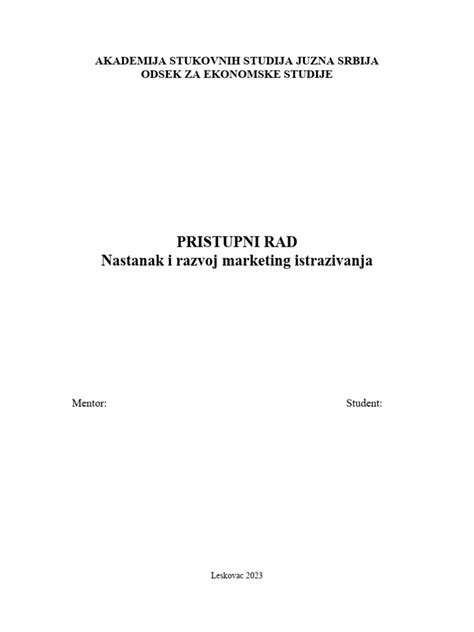 Marketing Istraživanje Izrada Skripta Pdf
