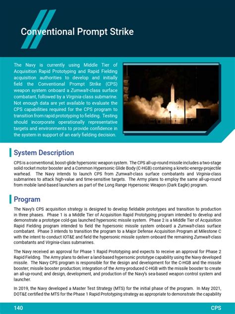 1 Convemtional Prompt Strike Cps 2021 Pdf Military Technology