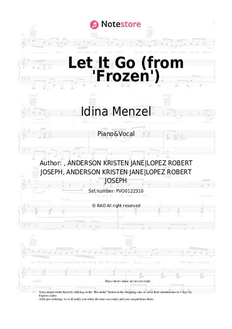 Let It Go From Frozen Piano Sheet Music And Voice Idina Menzel In