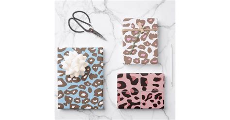 Blue And White Leopard Print Wrapping Paper Sheet Zazzle