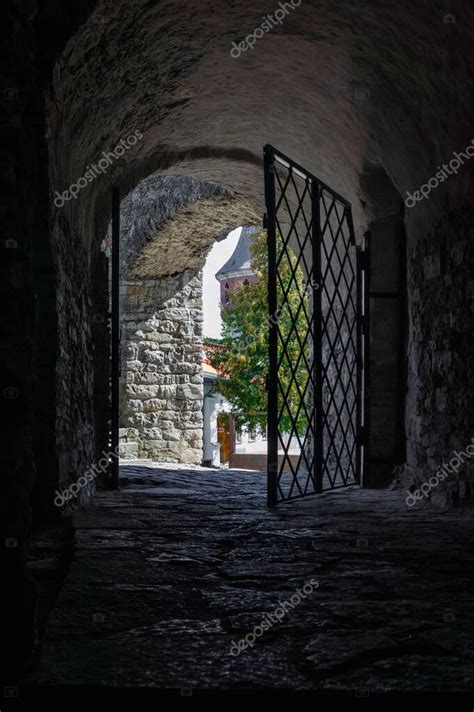 Medieval Castle Arc Passageway Arc Passageway From Cold Damp Blackness
