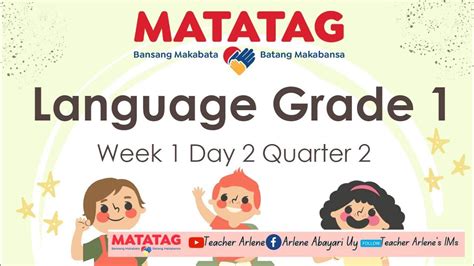 Language Grade 1 Week 1 Day 2 Quarter 2 Matatag Youtube