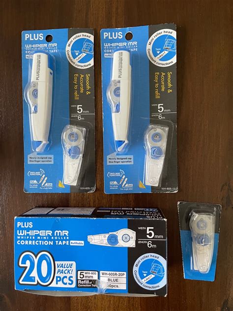 Plus Whiper Mr Mini Roller Correction Tape And Refills Hobbies And Toys Stationery And Craft