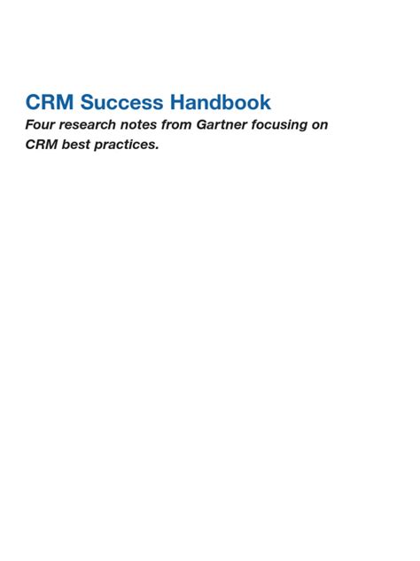 Gartner Crm Handbook Final Pdf Customer Relationship Management Software As A Service
