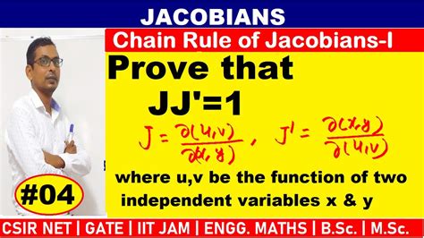 04 Jacobians In Hindi Prove That Jj1 Chain Rule Of Jacobians