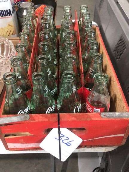 Coca Cola Wood Crate And Bottles Res Auction Services