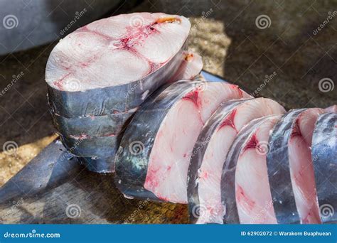 Pieces Of King Mackerel Fish Stock Photo Image Of Fish Meal 62902072