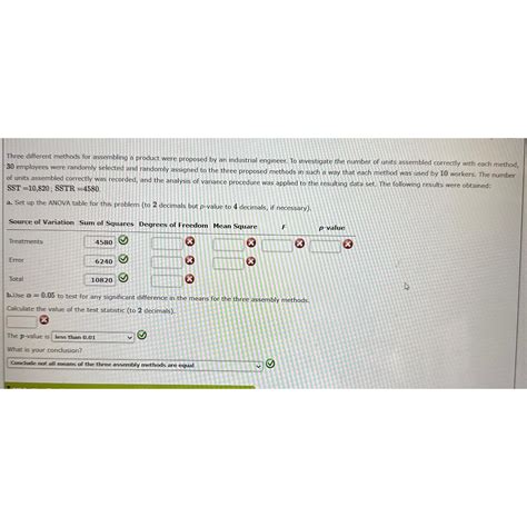 Solved Three Different Methods For Assembling A Product Were