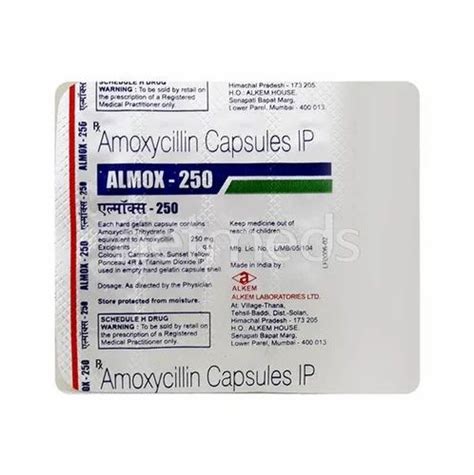 Amoxicillin Capsules Ip 250 Mg At ₹ 25 Stripe Amoxicillin Capsule In