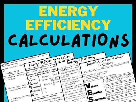 Energy Efficiency Calculations Teaching Resources