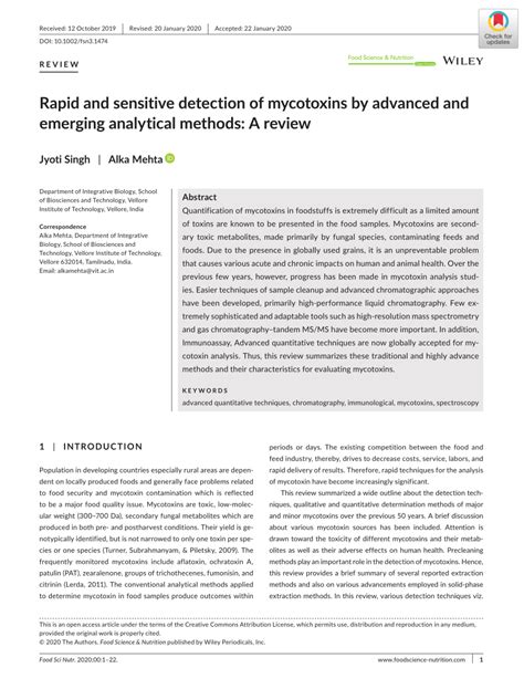Pdf Rapid And Sensitive Detection Of Mycotoxins By Advanced And Emerging Analytical Methods A