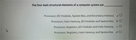 solved the four main structural elements of a computer