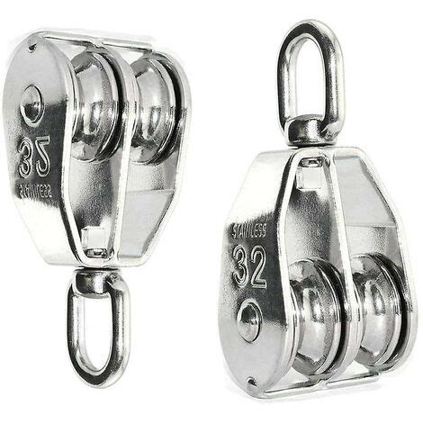 Coinceur Poulie Descendeur Poulie En Acier Inoxydable Double Poulie M32 Poulie Pivotante 304