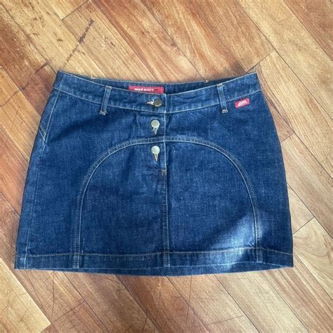 Vintage 2000s Miss Sixty Denim Skirt With Star Depop
