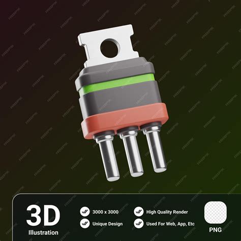 Premium Psd Electrical Tools Object Transistor 3d Illustration