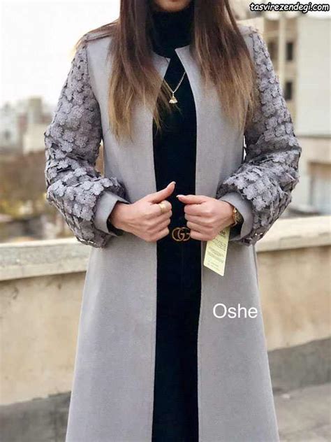 عکس جدیدترین مدل مانتو زمستانه شیک و مجلسی 97 2018 مزون Oshetandis
