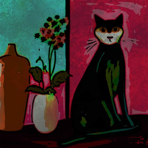 Black Cat Art Print Illustration Free Stock Photo Public Domain Pictures