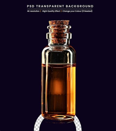Premium Psd Glass Flask With Chemical Substance On Black Background
