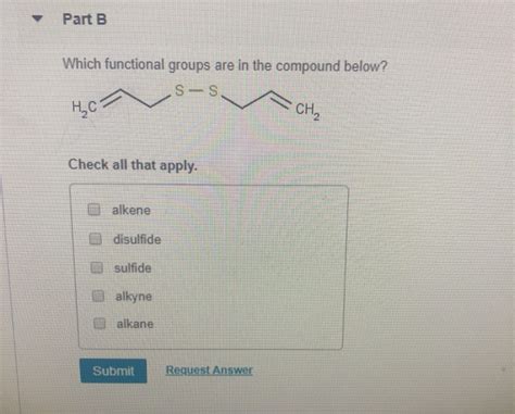 Solved Part A Which functional groups are in the compound | Chegg.com