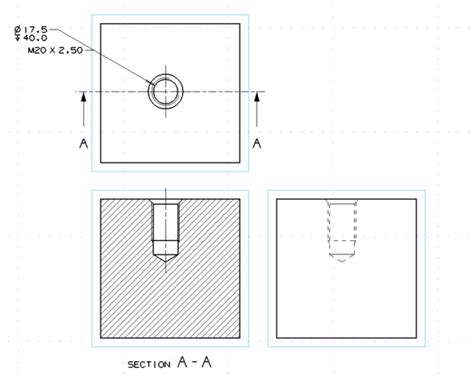 Drafting View Display Issue With The Threaded Hole Minimum Pitch