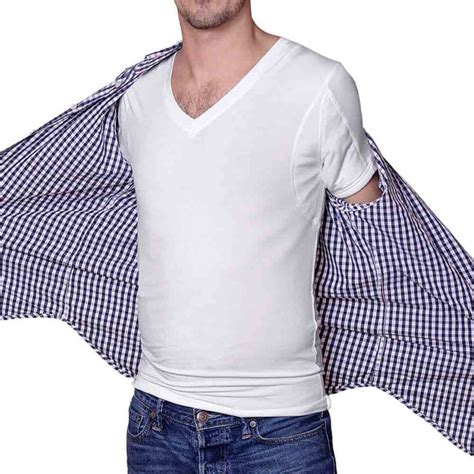 Mens Sweat Proof V Neck Shirt Sweatshield Undershirt Uk