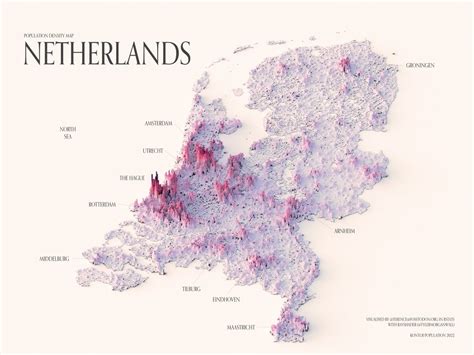 Population Density Map Is The Netherlands By Maps On The Web