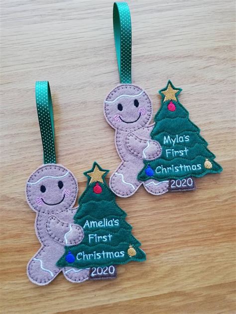 First Christmas Tree Ornament Personalised Felt Ornament Christmas